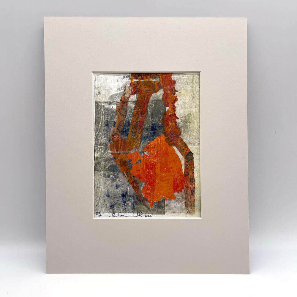 Rusty Claw Legs Orange Prussian Blue | Mixed Media Collage - PM Artist ...