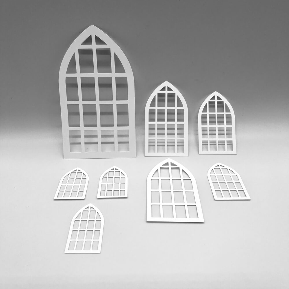 Wicked Windows Tracery Gothic Set of Eight | Mixed Media - PM Artist Studio