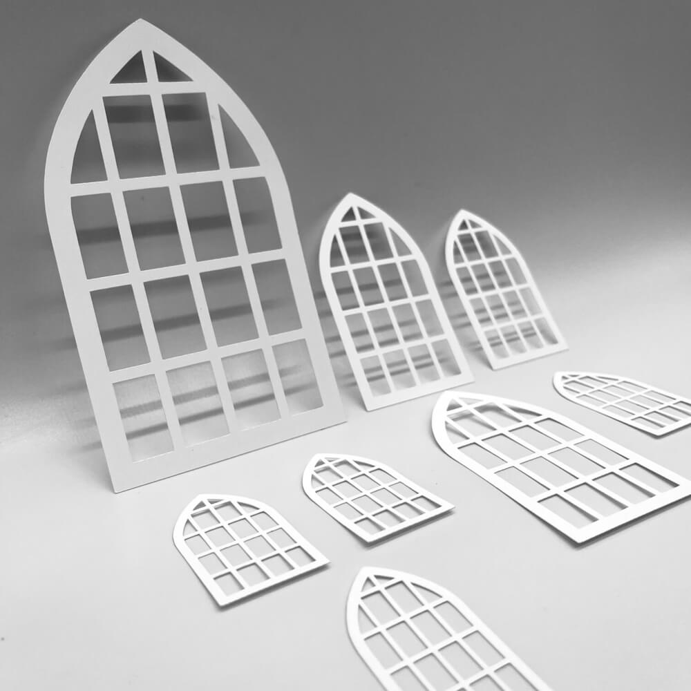 Wicked Windows Tracery Gothic Set of Eight | Mixed Media - PM Artist Studio