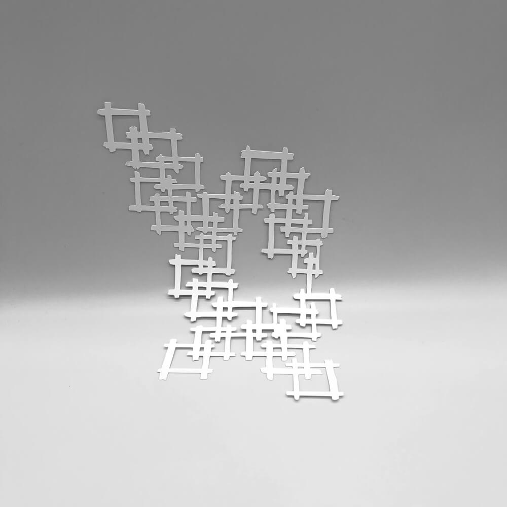 Squared Hatched Shapes | Mixed Media - PM Artist Studio