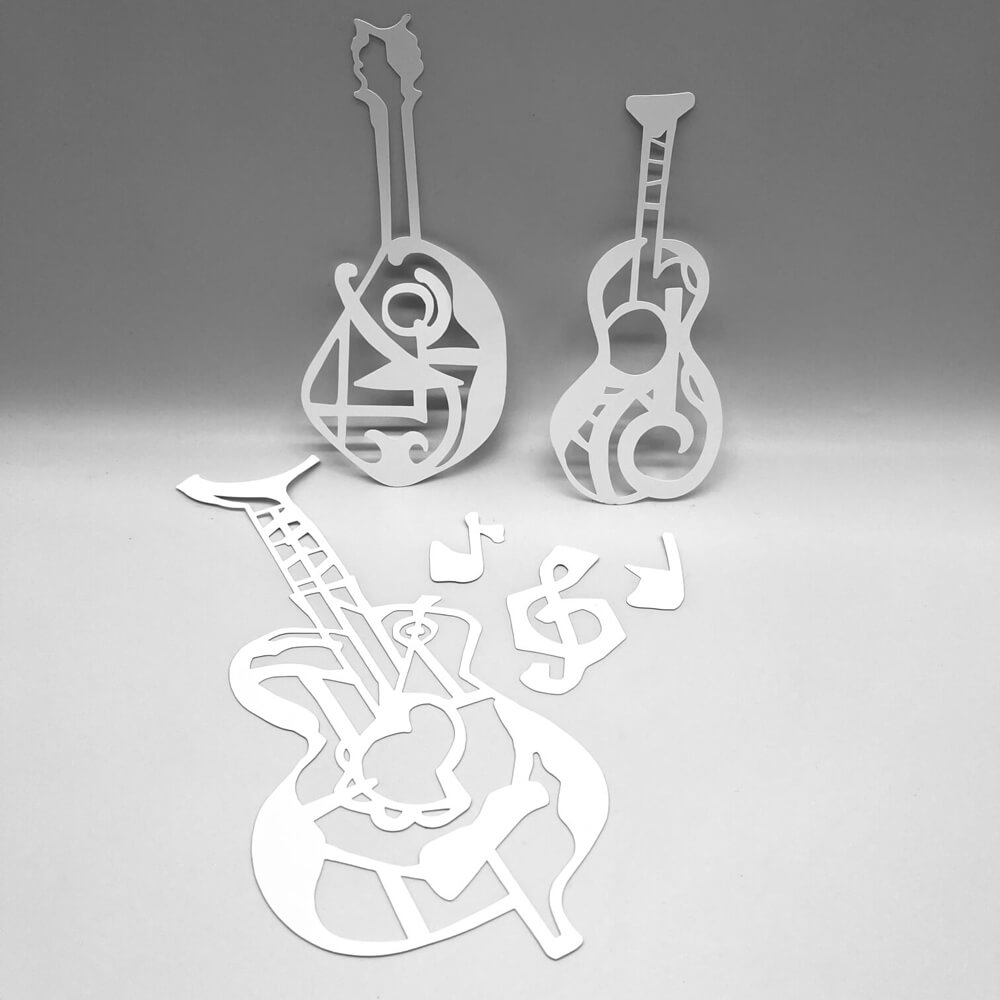 Funky Strings Guitar Ukulele Mandolin Musical Trio | Mixed Media Tools ...