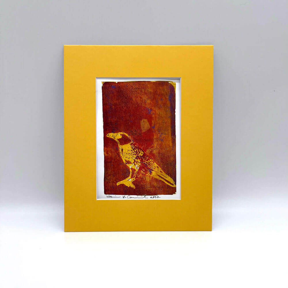 Indian Yellow Crow Rust | Monoprinted Gel Print - PM Artist Studio