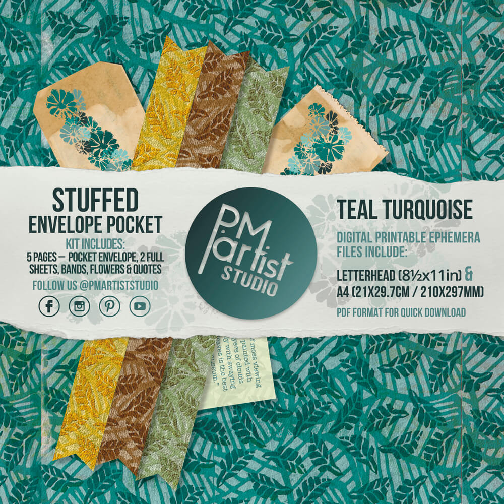 Stuffed Pocket Envelopes | Teal & Turquoise | Printable Kit | Download ...