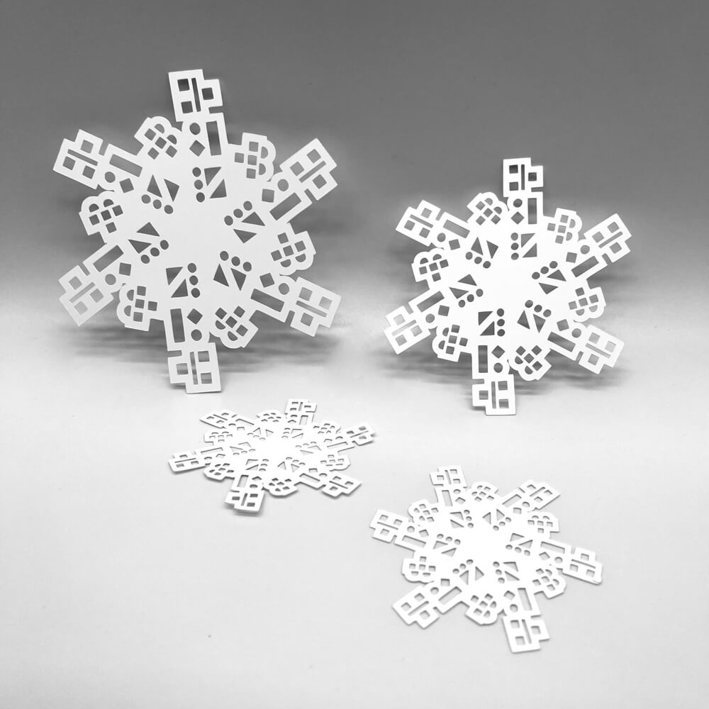 Techno-Flakes Set of 4 Styles 5 | Mixed Media - PM Artist Studio