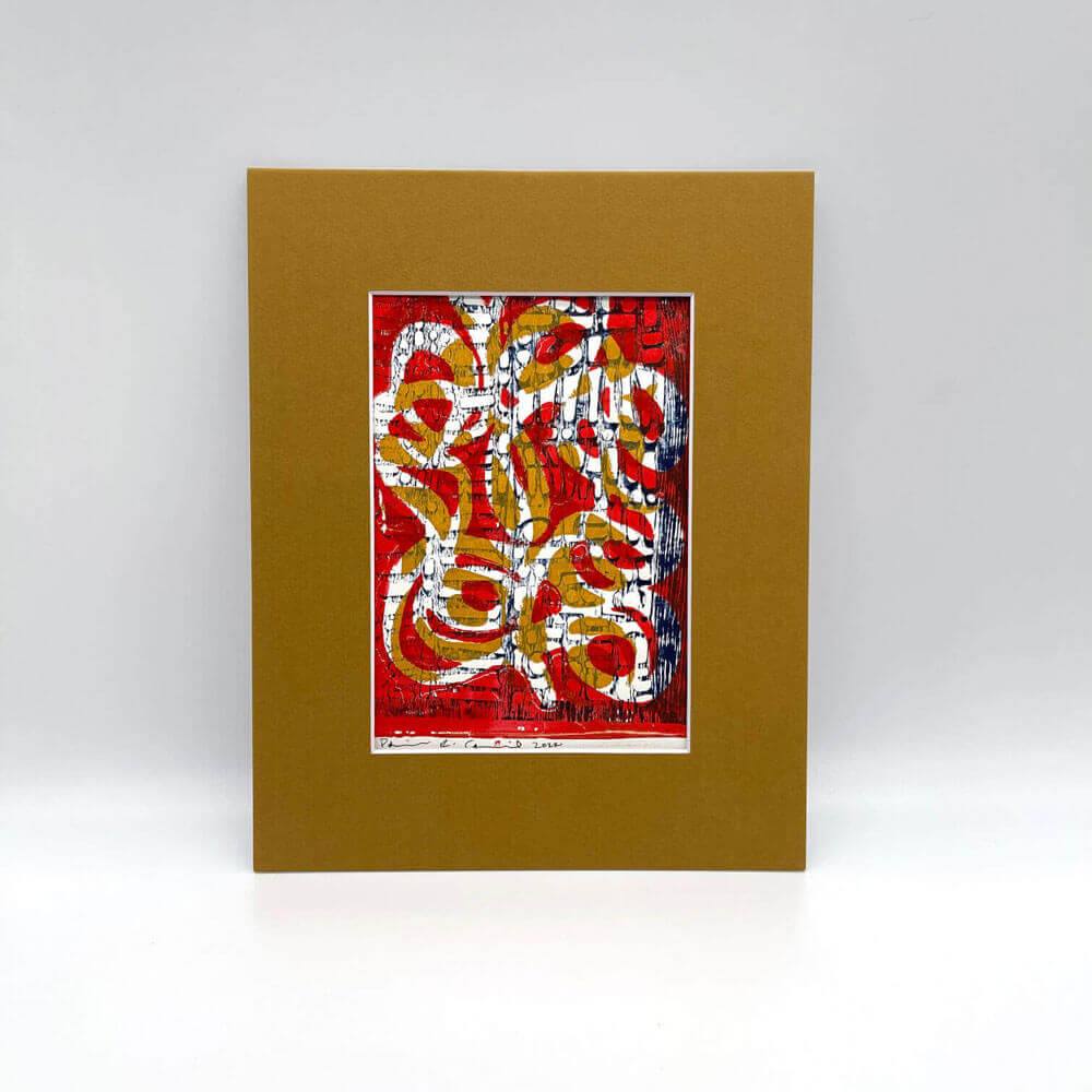 Three Sisters Swirl Pink Prussian Blue | Mixed Media Collage - PM ...