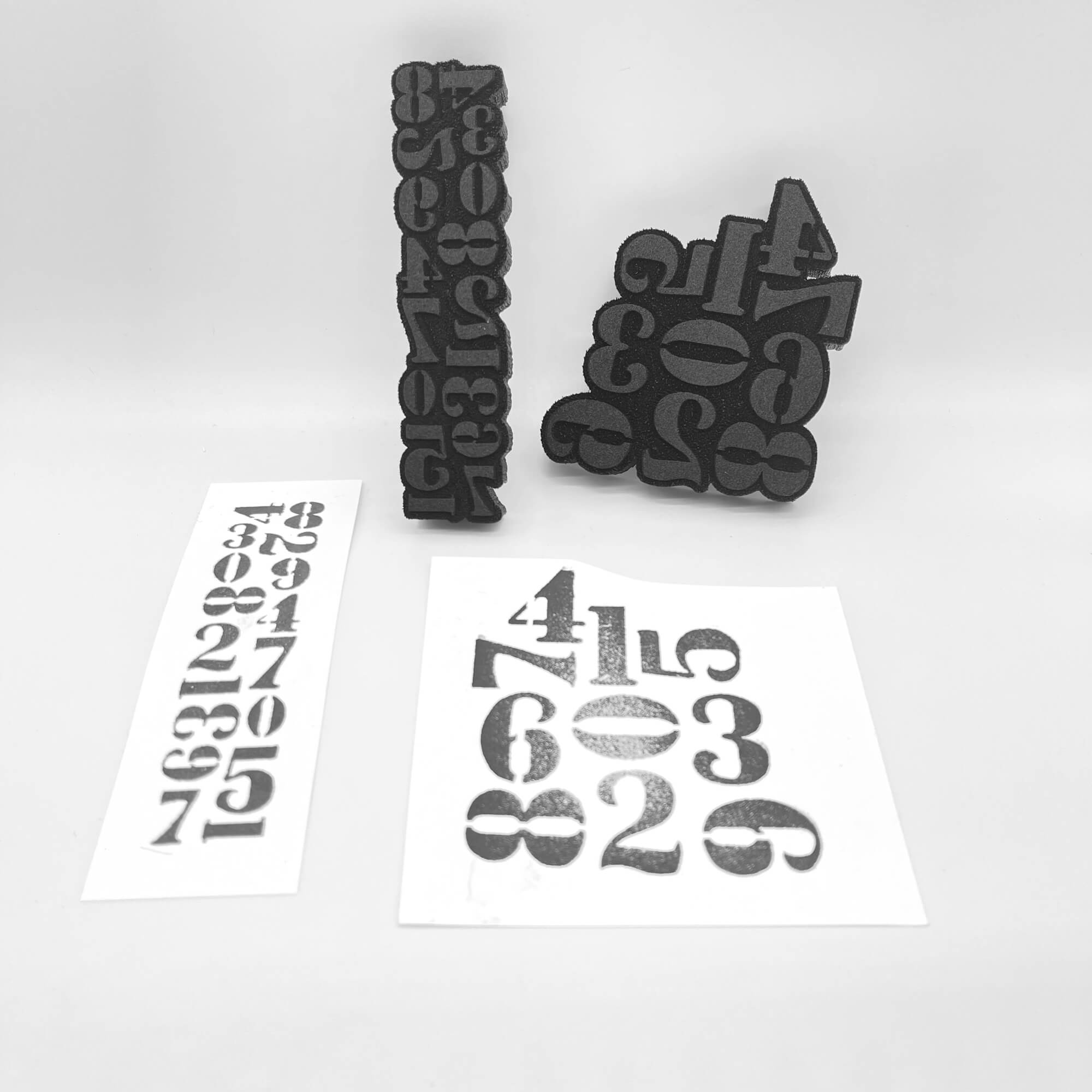 Scattered Numbers | Artists' Tools | Foam Stamp - PM Artist Studio
