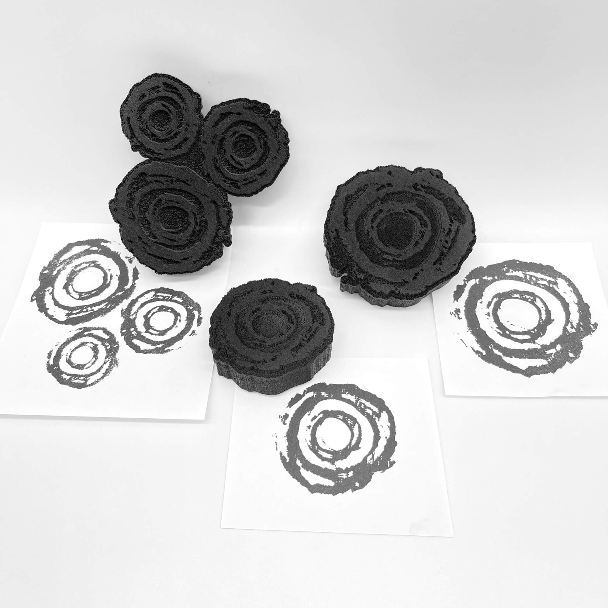 Handmade Roses Foam Stamp Artist Tools - PM Artist Studio