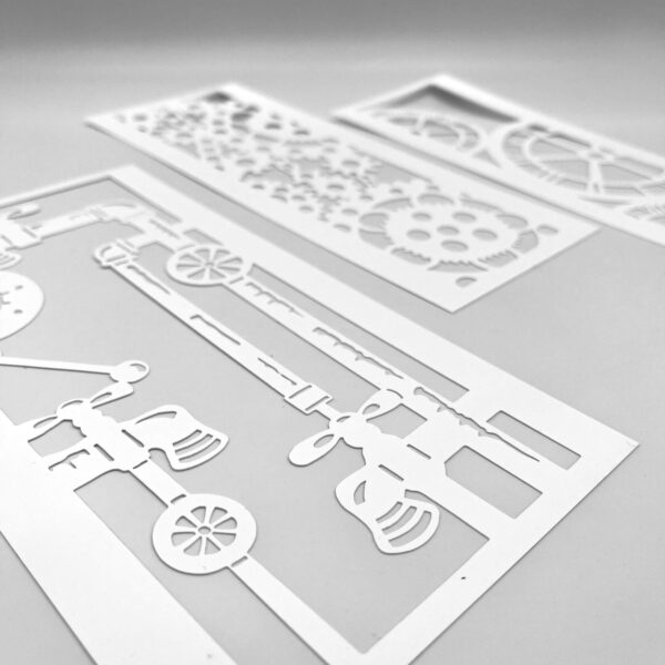 Steampunk Strips Stencils - PM Artist Studio