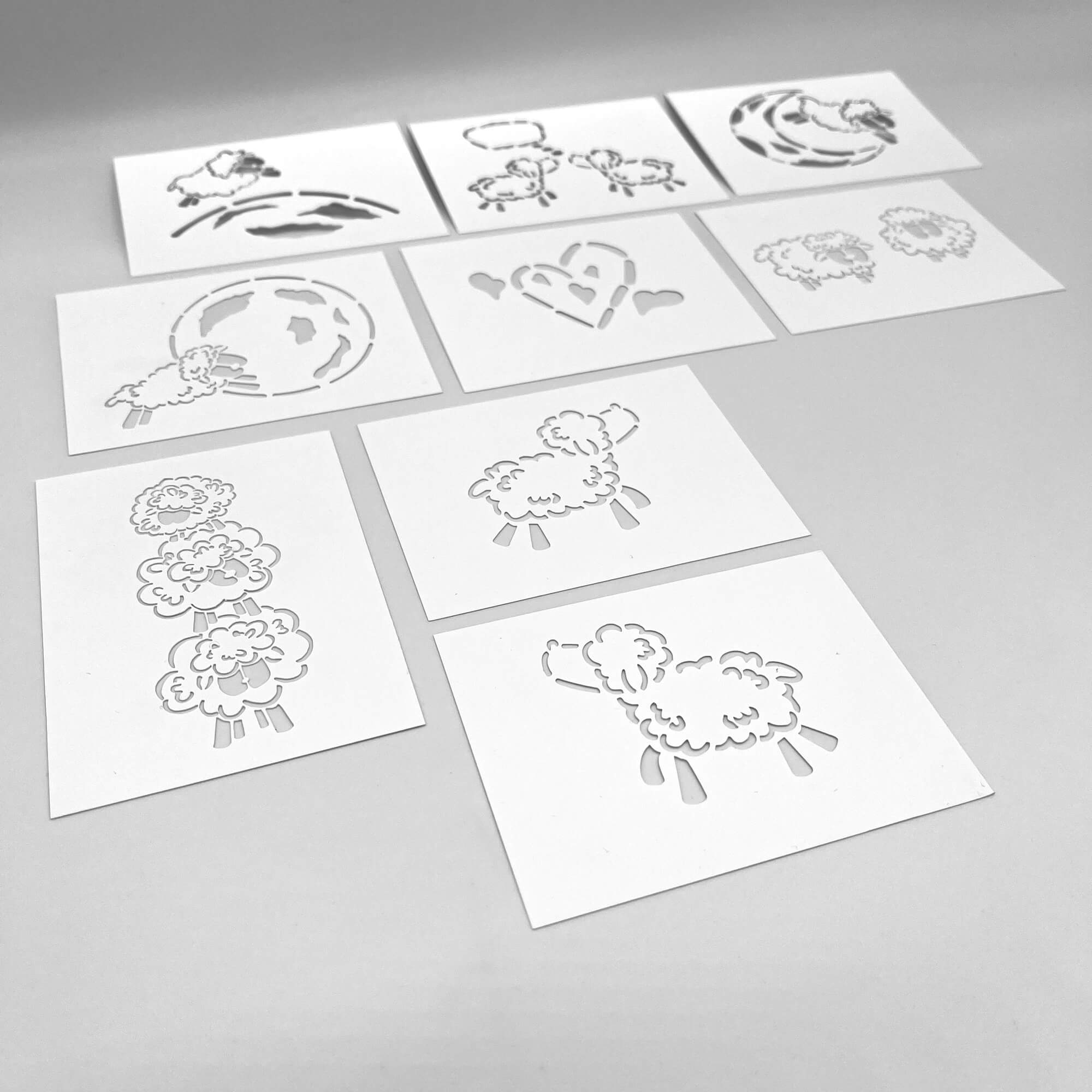 Set of 9 ATCs - Sheepload of Sheep | Mixed Media - PM Artist Studio