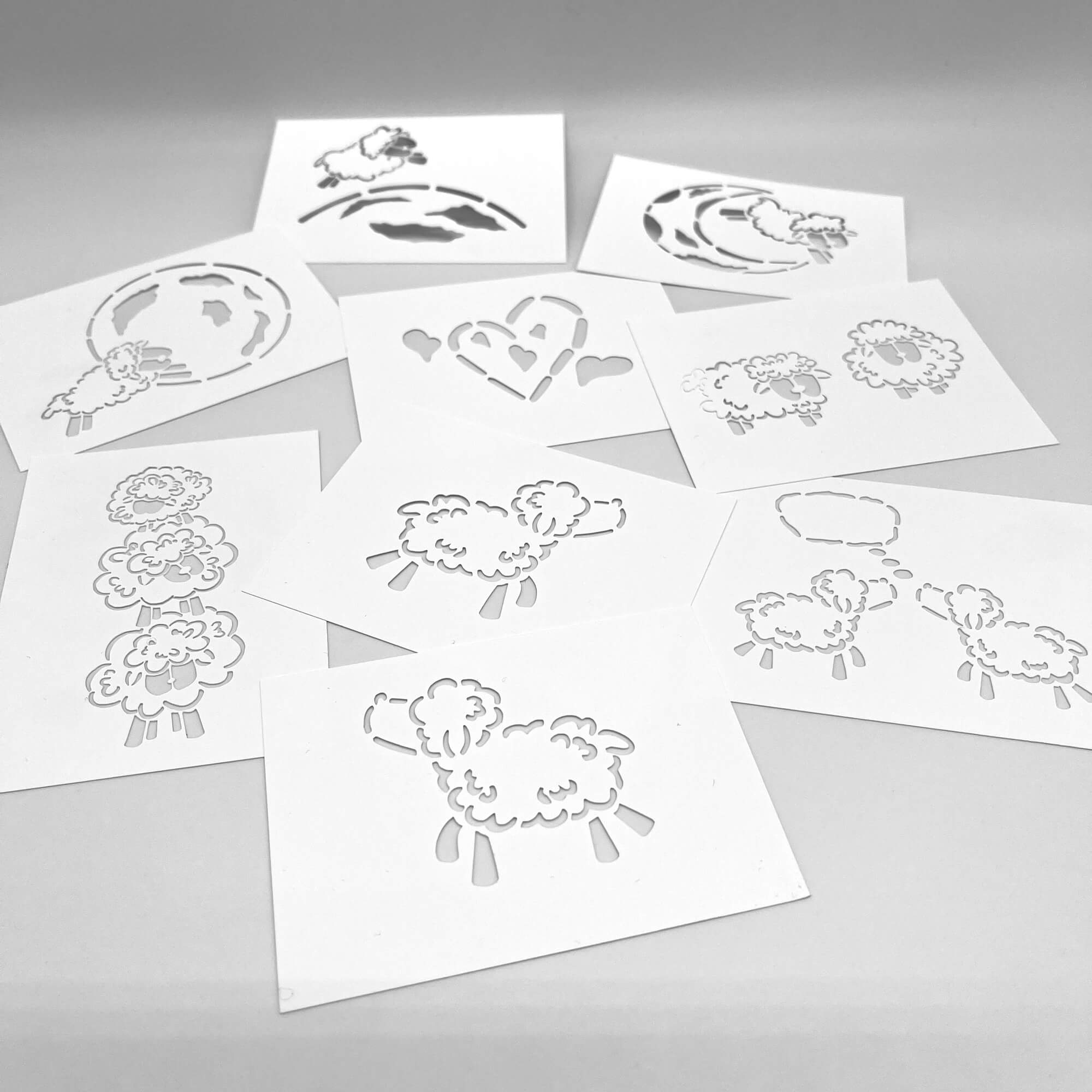 Set of 9 ATCs - Sheepload of Sheep | Mixed Media - PM Artist Studio