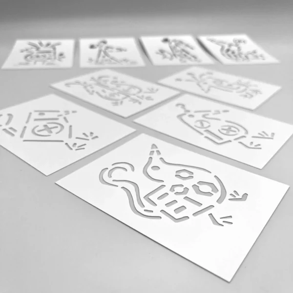 Set of 9 ATCs - Mechanical Beaksters | Mixed Media - PM Artist Studio