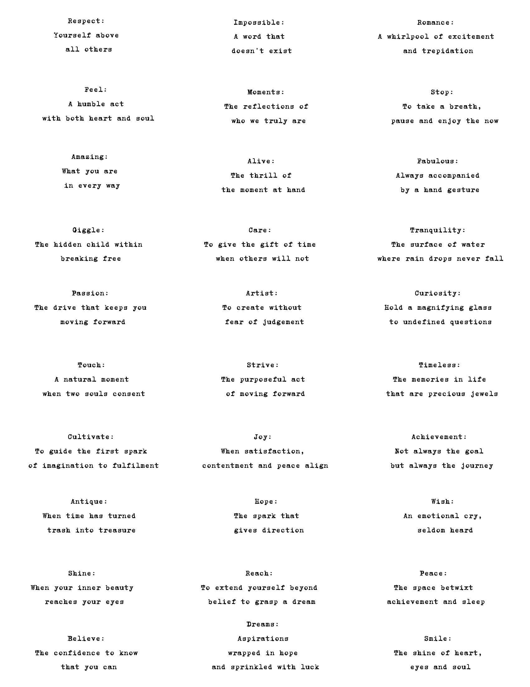 Definitions & Wise Words by Ceri | Digital PRINTABLE PAPER | Download