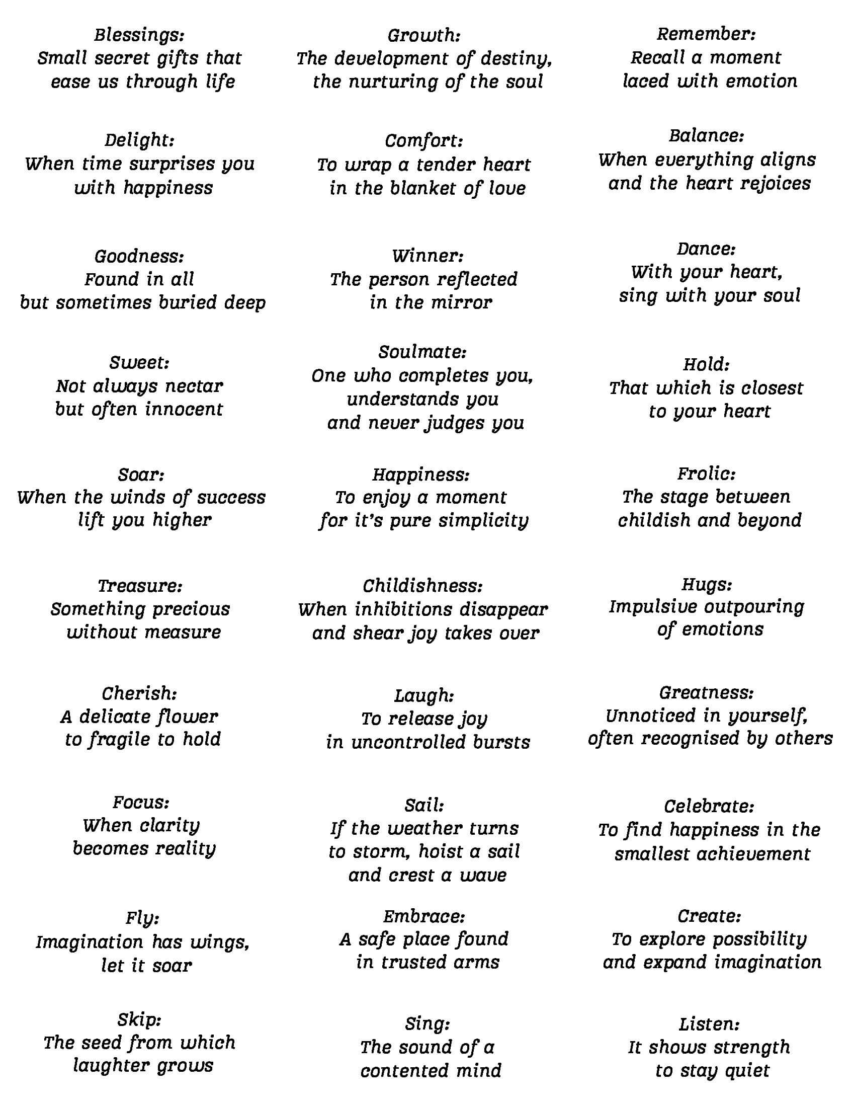 Definitions & Wise Words by Ceri | Digital PRINTABLE PAPER | Download