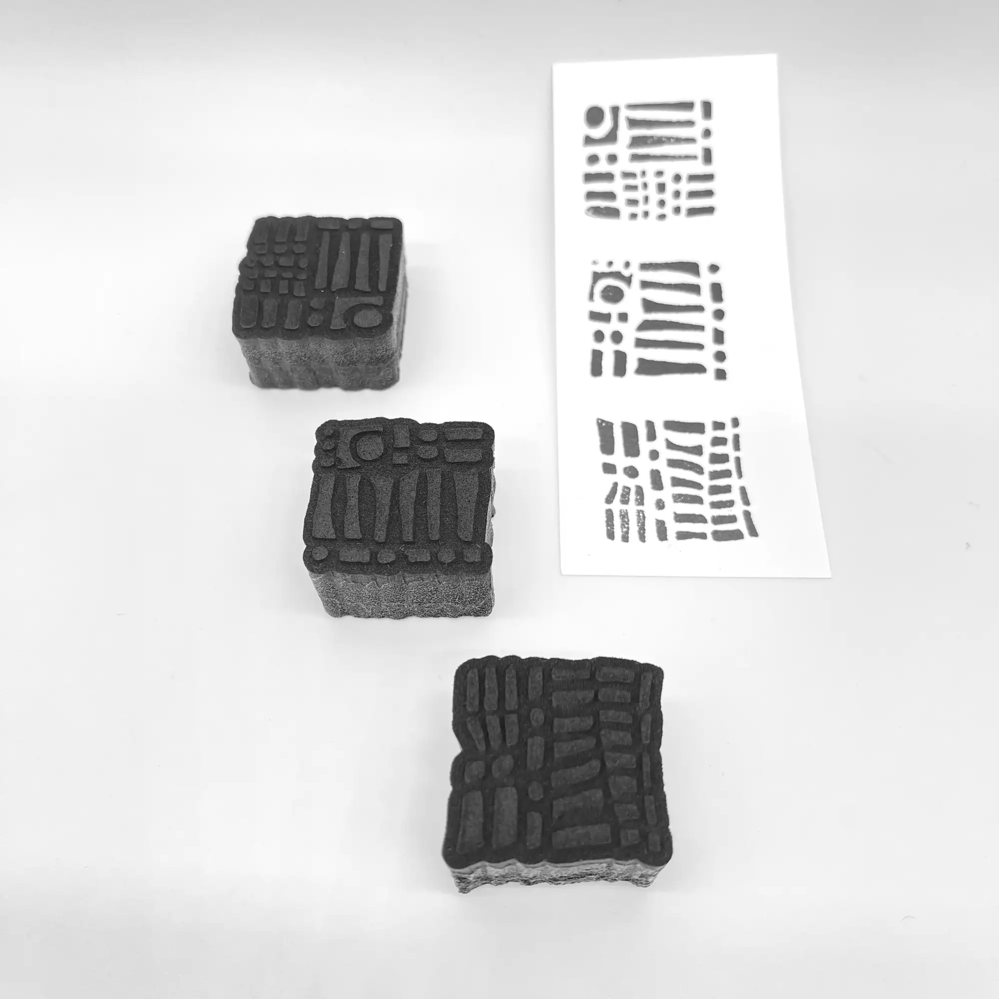 Geo Poly Squares Set Foam Stamp Artist Tools - PM Artist Studio