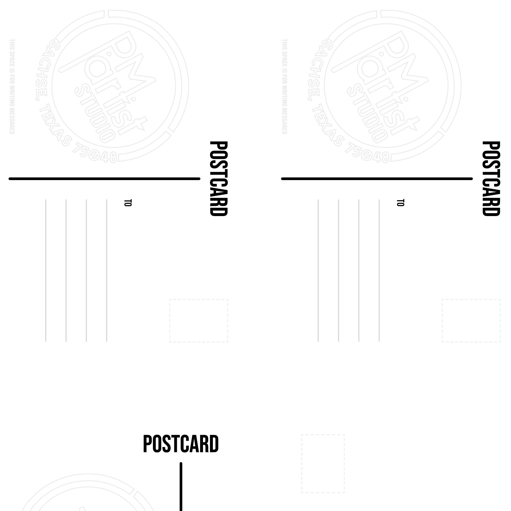 Postcards | Modern Three Up (JPG) | Download - PM Artist Studio