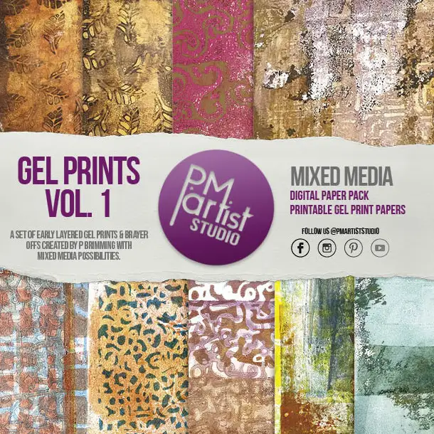 Gel Printed Painty Papers | Vol. 1 | Download - PM Artist Studio