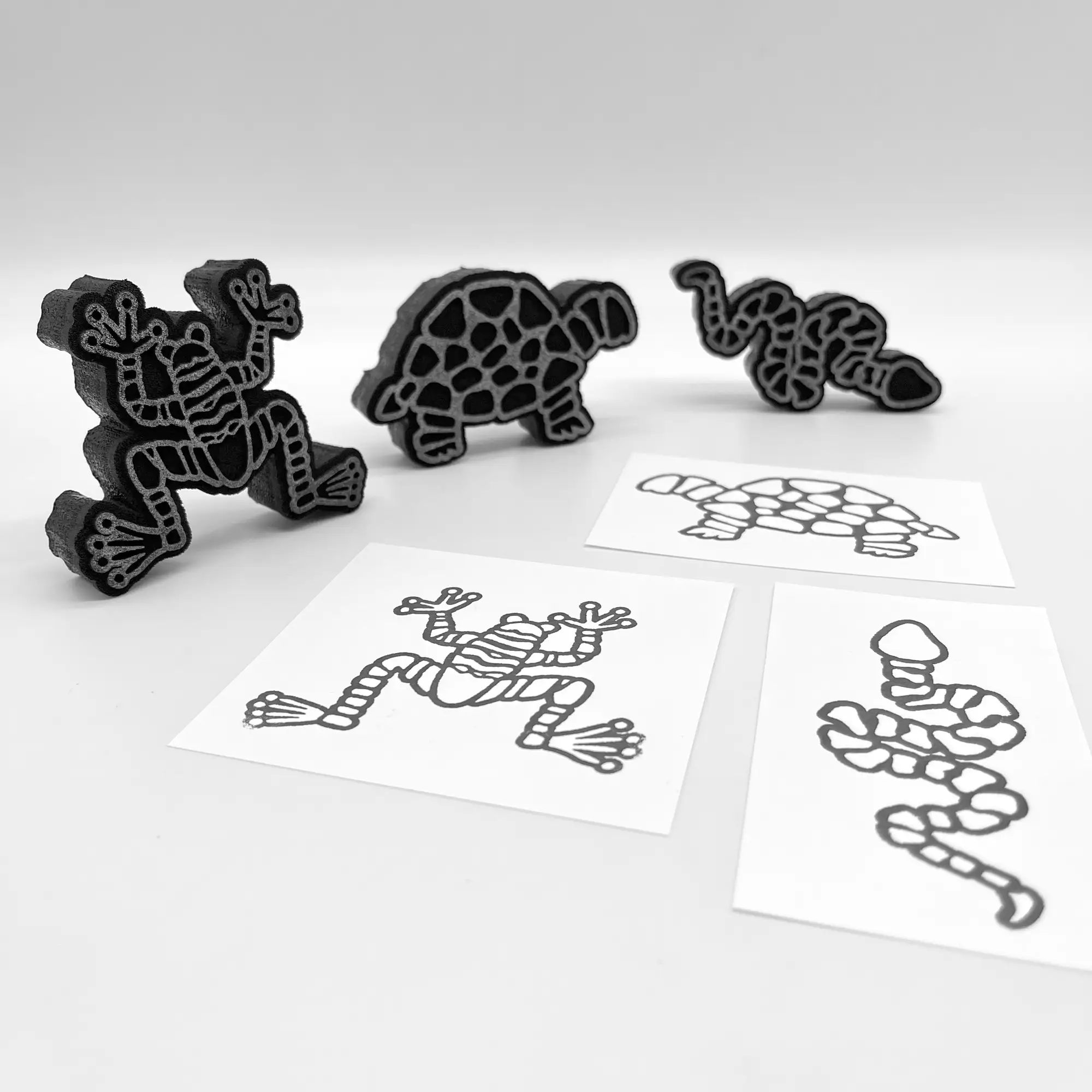 Frog, Turtle, & Snake | Artists' Tools | Foam Stamp - PM Artist Studio