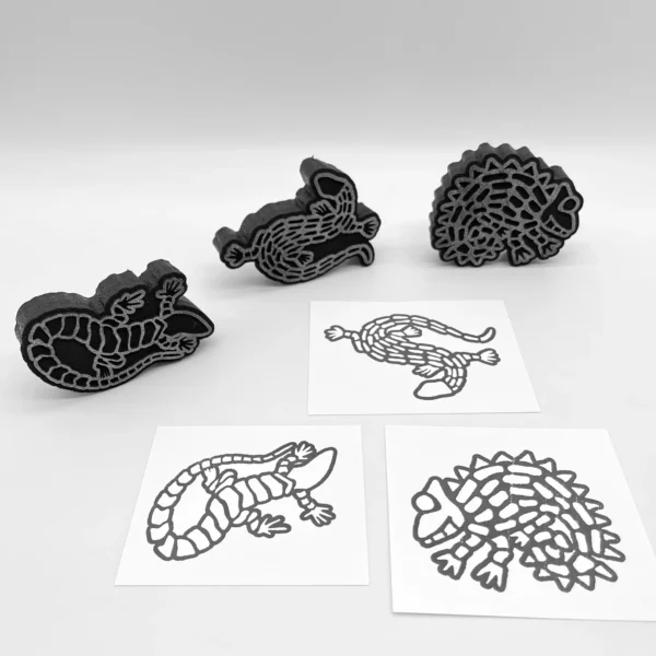 Reptile Friends - Lizards of Three Foam Stamp Artist Tools - PM Artist ...