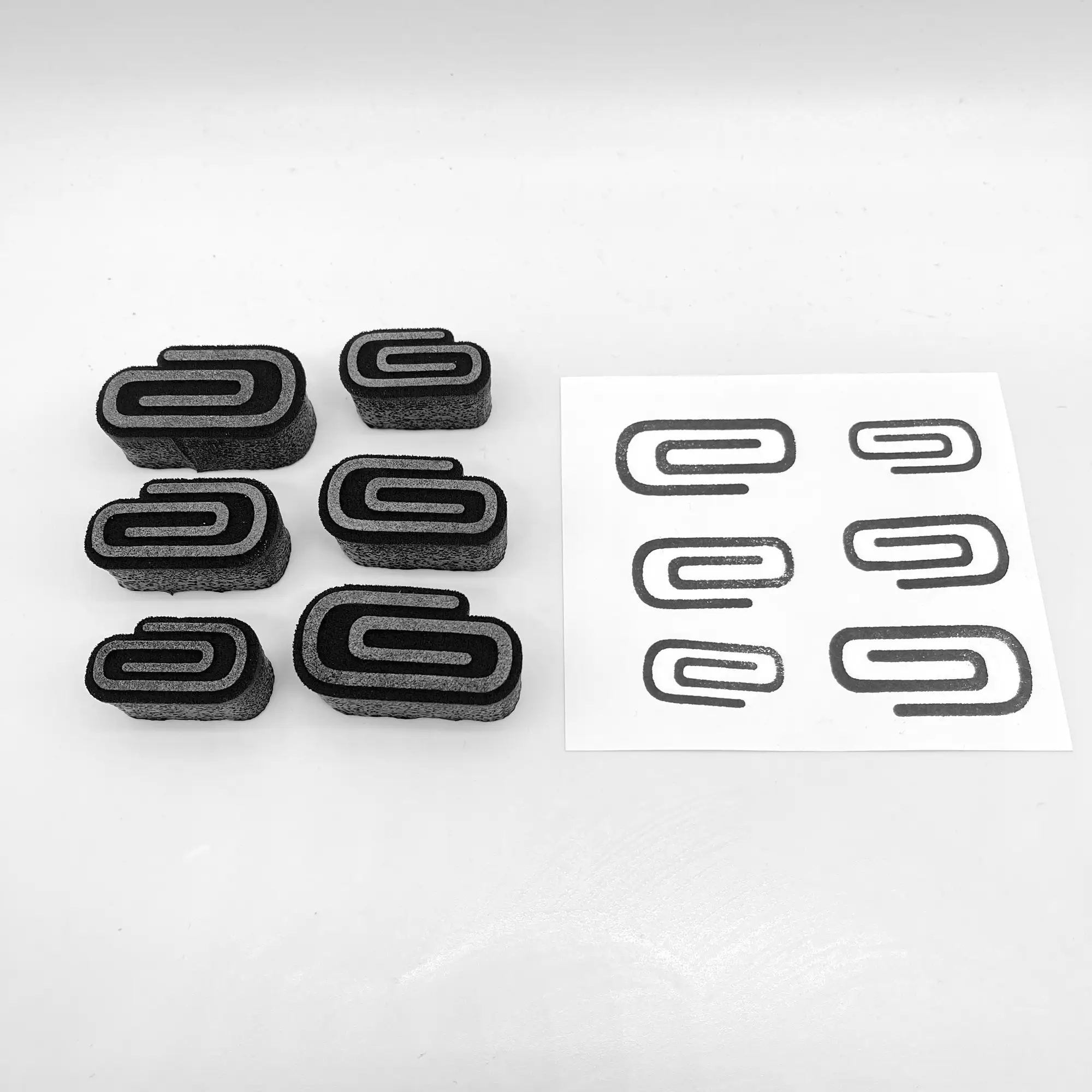 Paper Clips Set of Six Foam Stamp Artist Tools - PM Artist Studio
