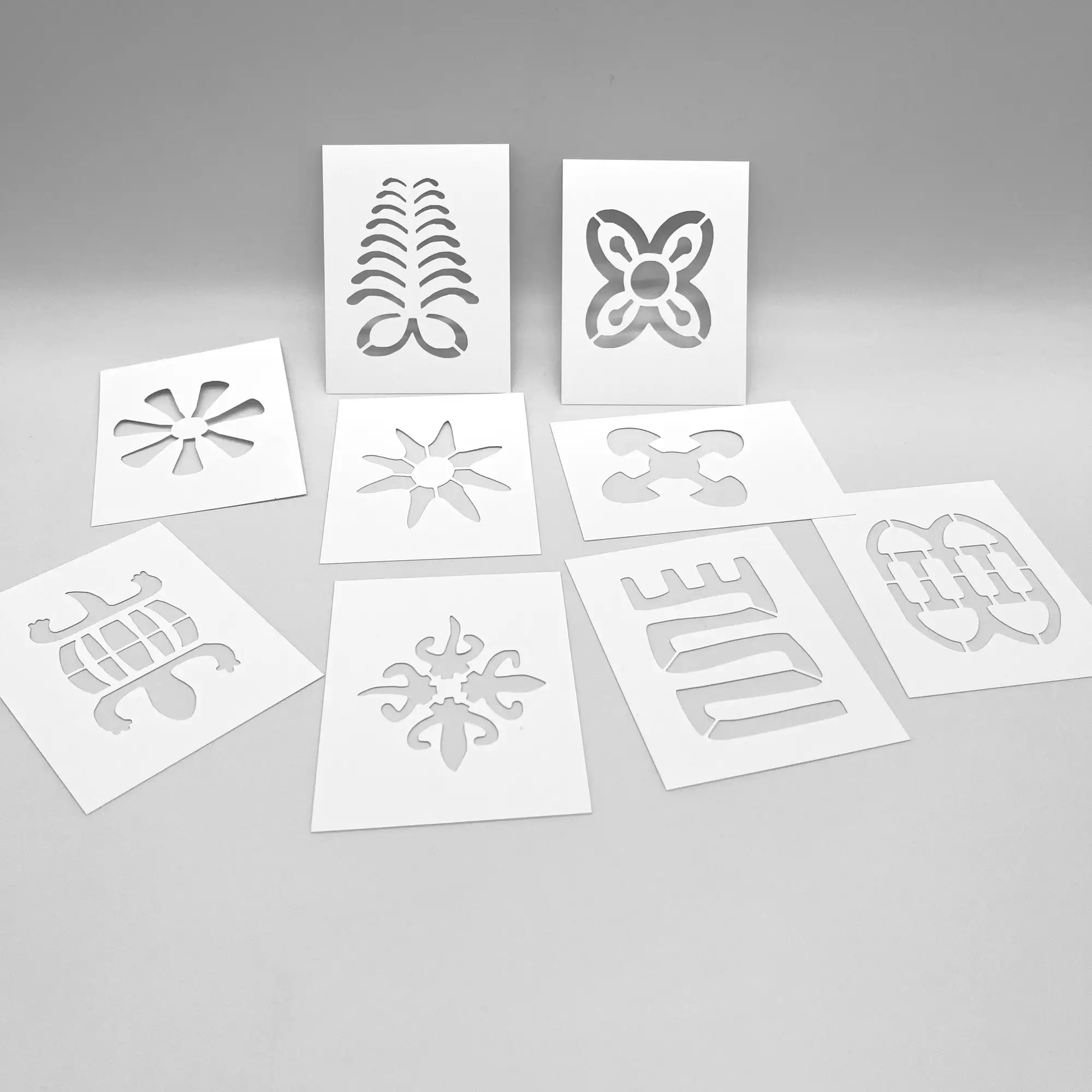Set of 9 ATCs - Adinkra African Symbols Stencils - PM Artist Studio