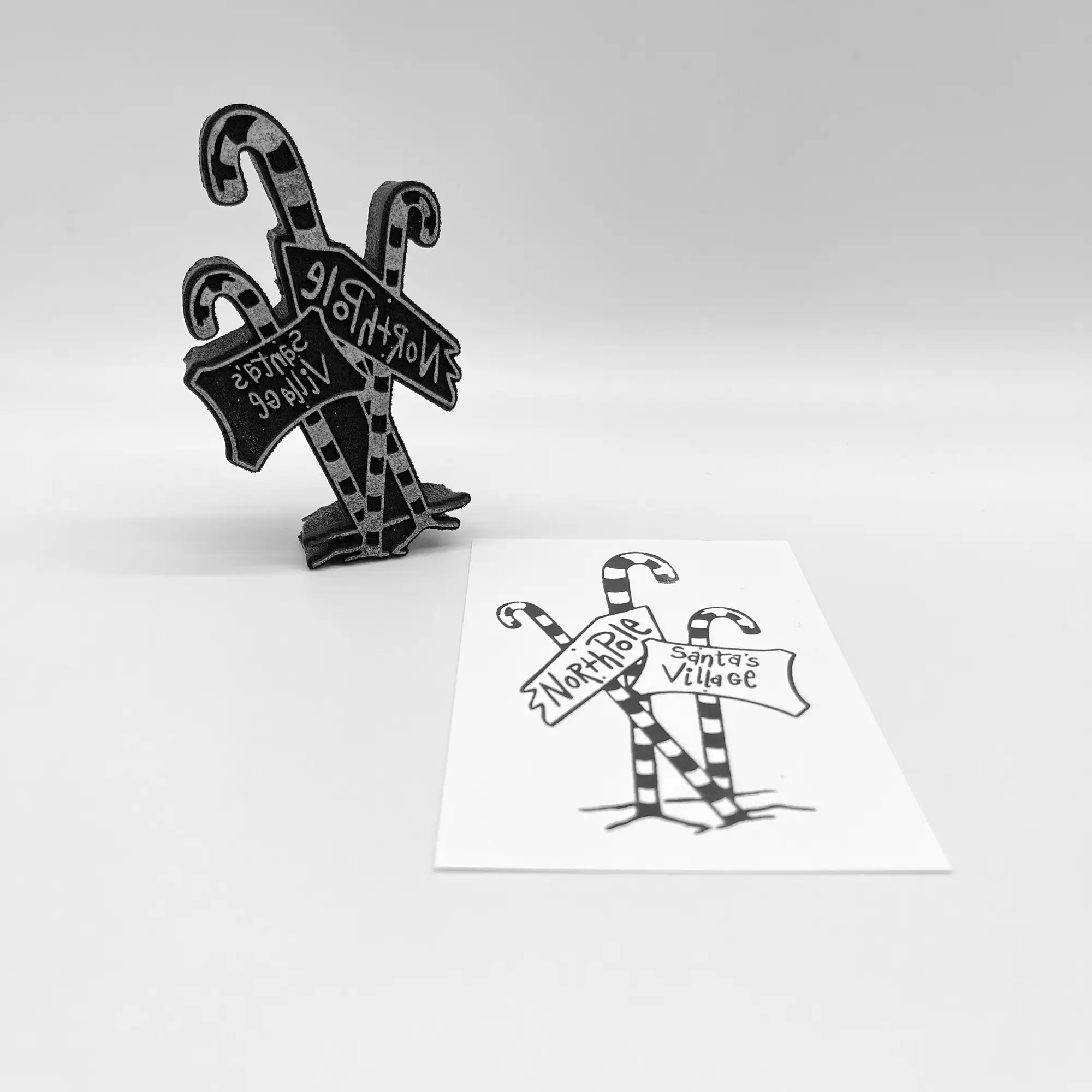 Santa's Village Signs Foam Stamp Artist Tools - PM Artist Studio