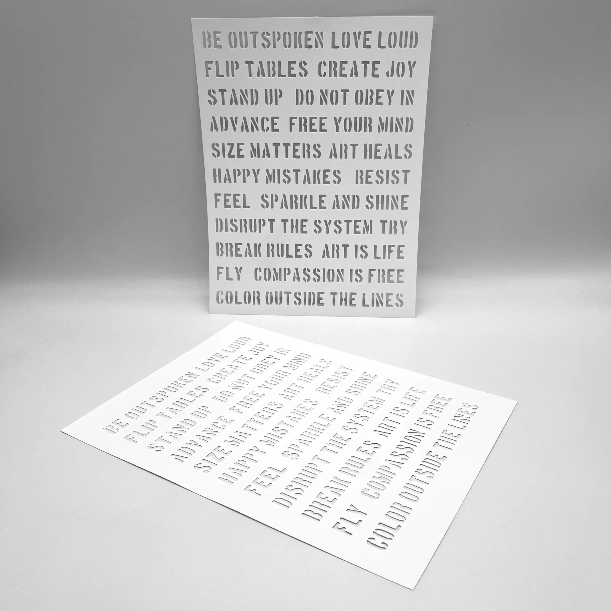 Words In Action Stencils - PM Artist Studio