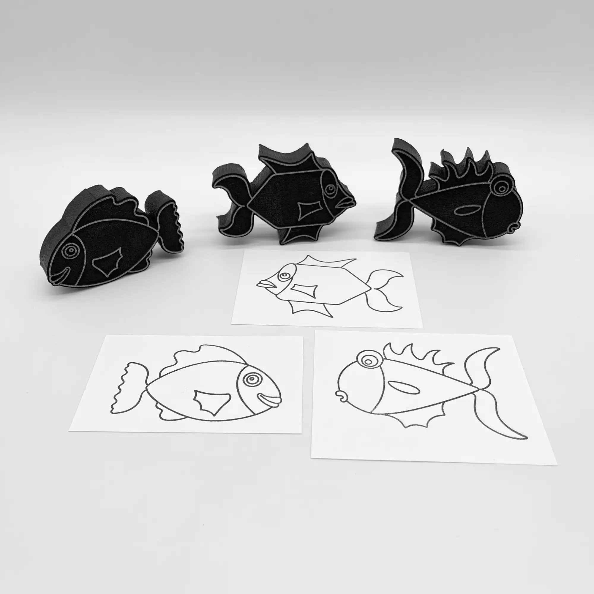 Foolish Fish Three Styles Foam Stamp Artist Tools - PM Artist Studio